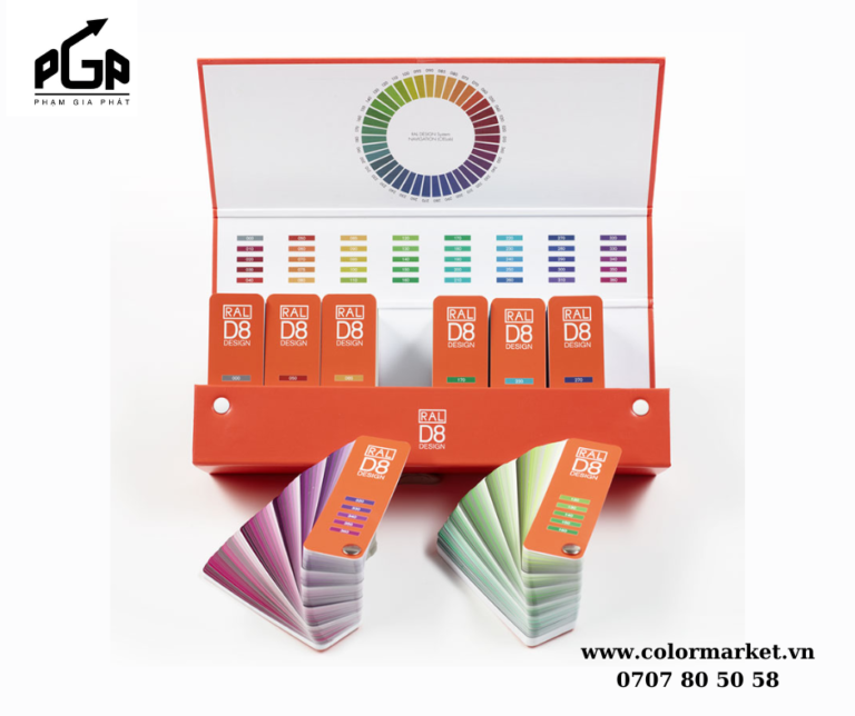 Bộ bảng màu RAL D8 - Gồm 8 Thanh màu quạt xòe - Chứa 1.825 màu của hệ ...